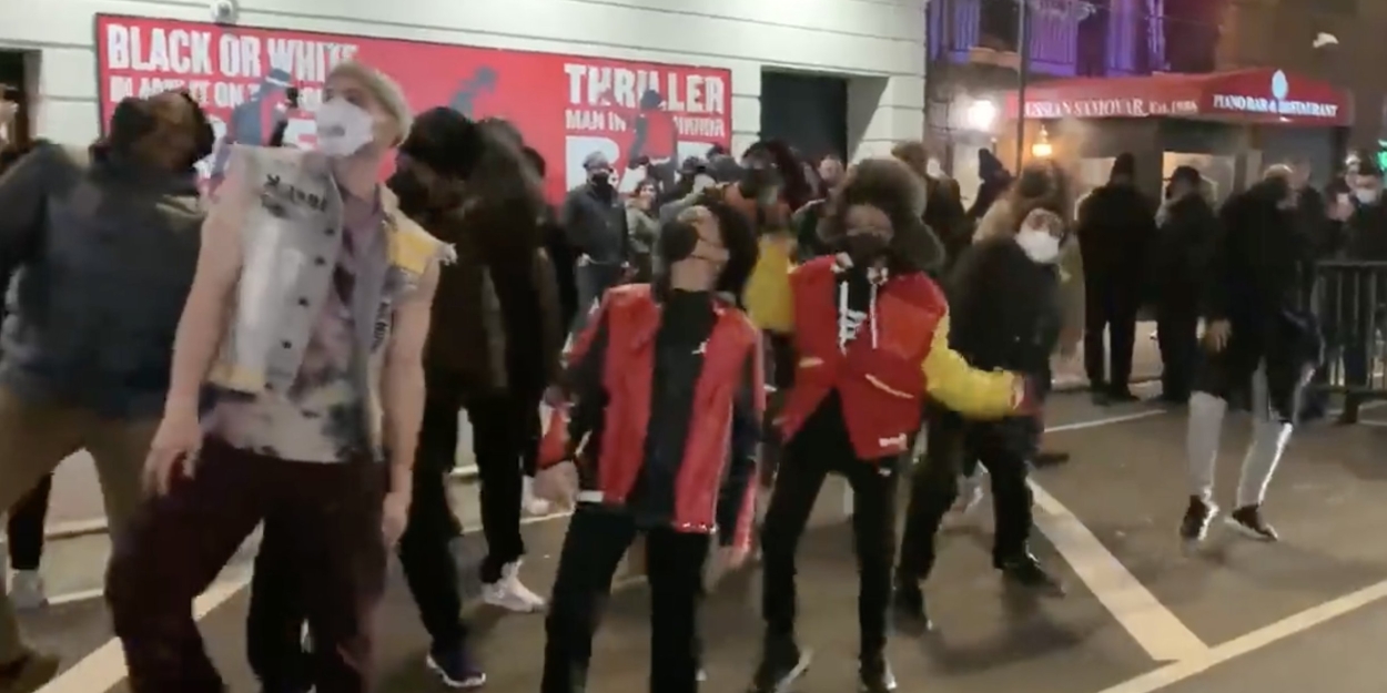 VIDEO: MJ THE MUSICAL Cast Members Perform 'Thriller' Outside the Theatre