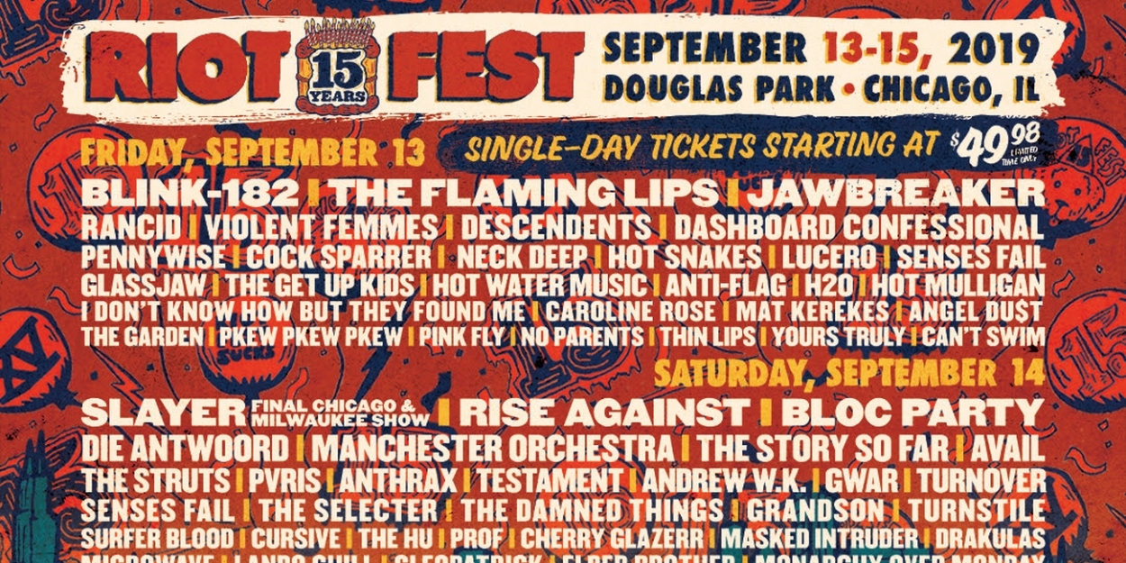 Riot Fest Announces 2019 Daily Lineup
