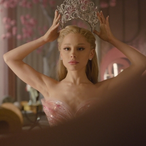 Ariana Grande Shares New WICKED Behind-the-Scenes Photos in Glinda Costume Photo
