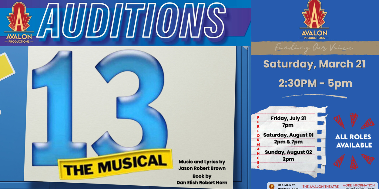 Avalon Productions to Hold Auditions for 13: THE MUSICAL