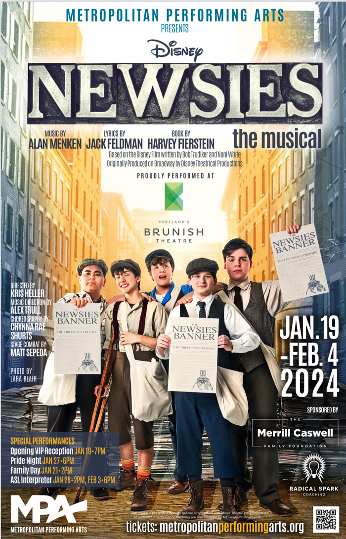 Newsies the Musical at Portland’5 Brunish Theatre Portland - 2024