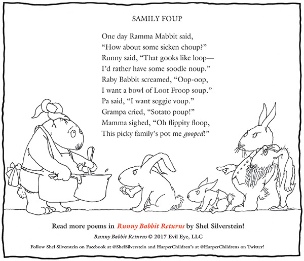 A Shel Silverstein Thanksgiving Message About New Book RUNNY RABBIT RETURNS